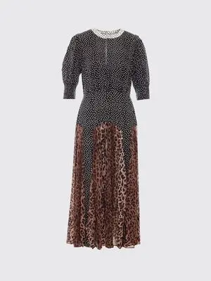 Rixo Polka Dot Print A-line Midi Dress With Puff Sleeves