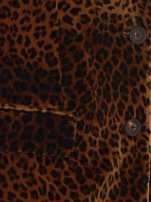Tagliatore Slim Fit Animal-print Velvet Blazer With Peak Lapels