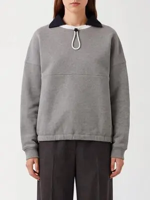 Loewe Crewneck Cotton Sweatshirt With Dropped Shoulders And Drawstring - Grey