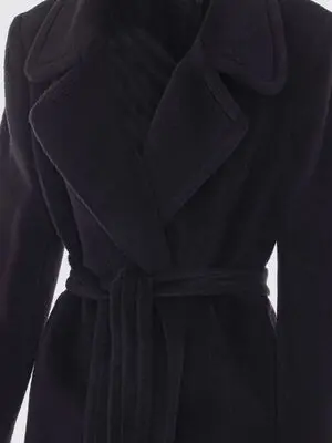 Tagliatore Long Belted Robe Coat In Alpaca And Virgin Wool