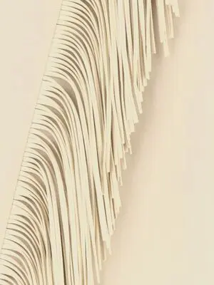 Sportmax Halterneck Cotton Top With Fringes And Asymmetrical Hem