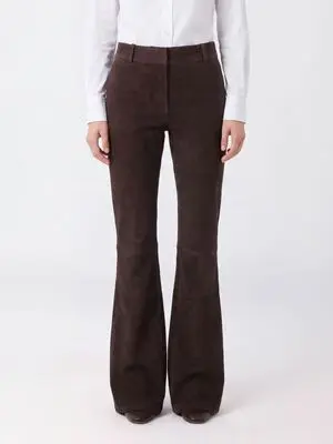 ARMA Mid-rise Flared Faux Suede Trousers - Brown