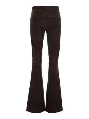 ARMA Mid-rise Flared Faux Suede Trousers - Brown