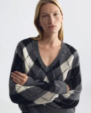 NILI LOTAN Feron Argyle Sweater