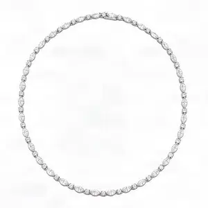 THE M JEWELERS The Marquise Round Stone Tennis Necklace - Silver