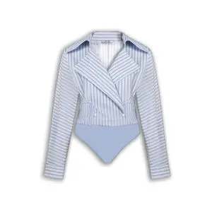 NOCTURNE Pinstripe Tailored Bodysuit