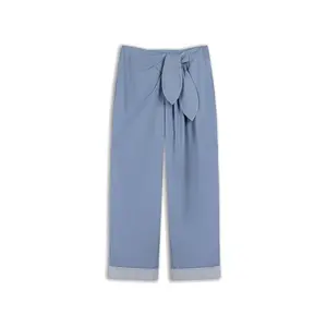 NOCTURNE Tie Detail Pleated Trousers - Blue