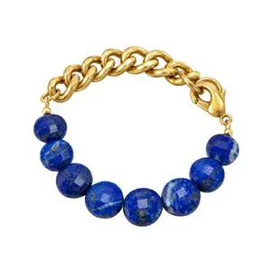Rachel Nathan Remix Faceted Lapis Coin Bracelet - Blue/gold