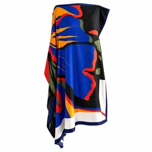 BELYED HANDCRAFT Matisse Abstract-print Asymmetric Dress Belyed - Blue