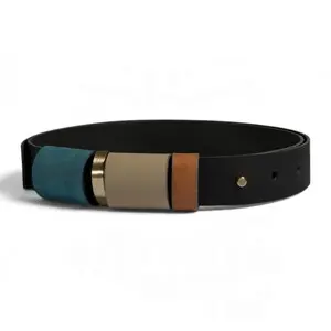 SVETLANA VUKOV Blue Color Block Belt - Black