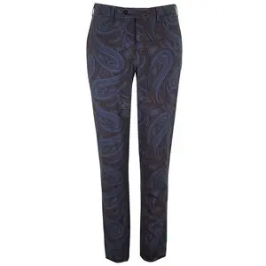 LORDS OF HARLECH Pickford Paisley Badalona Ie Wool Tailored Pant - Brown
