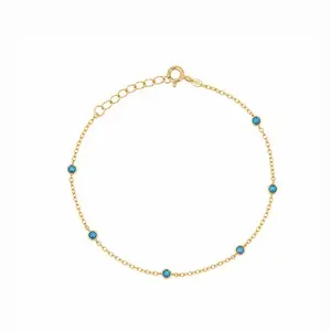 SPERO LONDON Blue Opal Bracelet In Sterling Silver - Gold