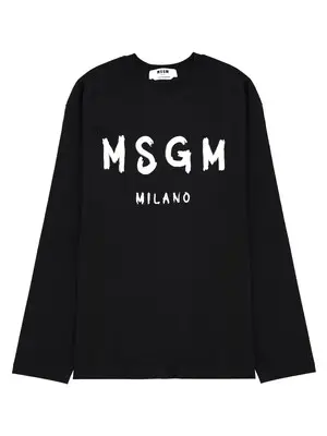 MSGM T-shirt In Cotone Con Logo - Black