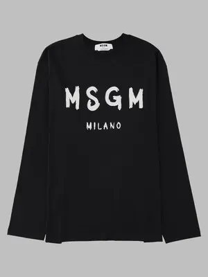 MSGM T-shirt In Cotone Con Logo - Black
