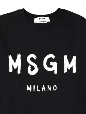 MSGM T-shirt In Cotone Con Logo - Black