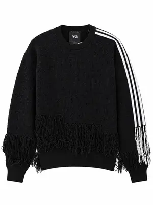 Y3 Maglia Con Dettaglio Sfrangiato - Black