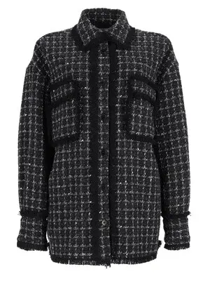 MSGM Camicia In Misto Cotone - Black