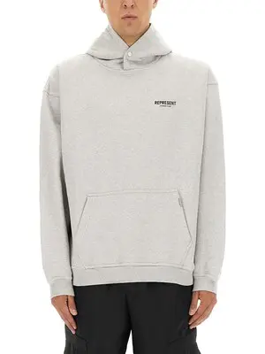 REPRESENT Felpa Con Logo - Grey
