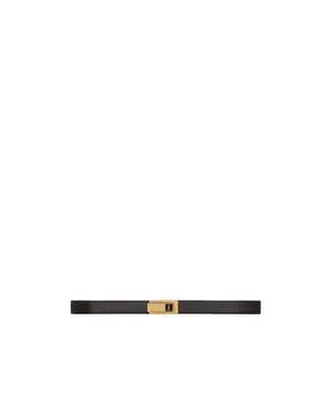 Saint Laurent Charniere Buckle Belt In Smooth Leather - Rock