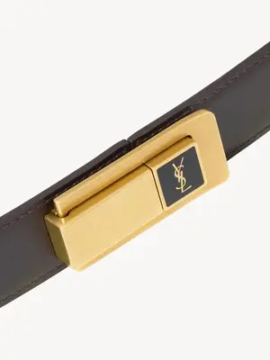 Saint Laurent Charniere Buckle Belt In Smooth Leather