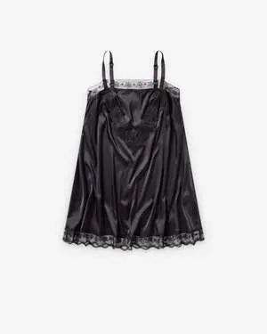 Simone Rocha Square-neck Lace-trim Dress - Black