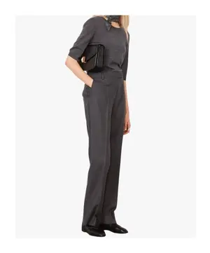 Officine Générale Lenie Pressed-crease Straight-leg Trousers - Gray