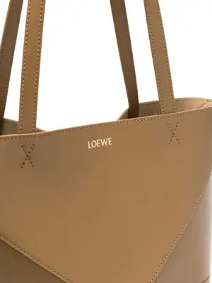 Loewe Puzzle Fold Medium Leather Tote - Brown