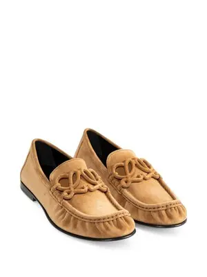 Loewe Double L Leather Loafers
