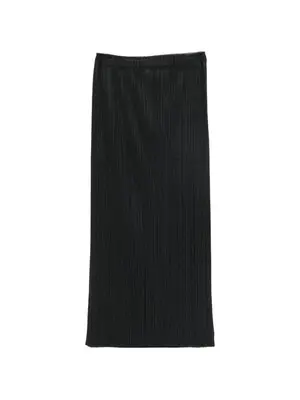 Issey Miyake Pleated Long Skirt - Black