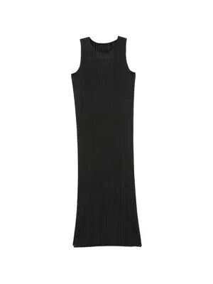 Issey Miyake Pleated Long Dress - Black
