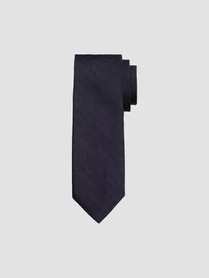 TOM FORD Houndstooth Jacquard Silk Tie Navy