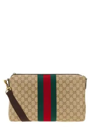 Gucci Gg Fabric Clutch Bag With Shoulder Strap, 33 X 20 X 6 Cm - Printed