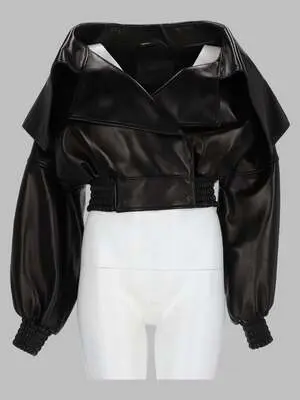 Balenciaga Leather Mini Jacket Made In Italy
