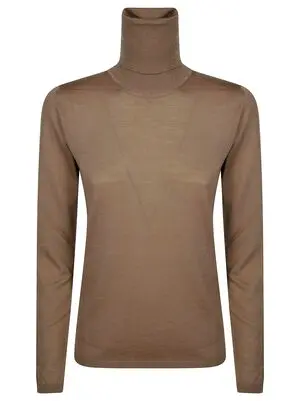 Max Mara Dolcevita Turtleneck Knit Sweater - Beige
