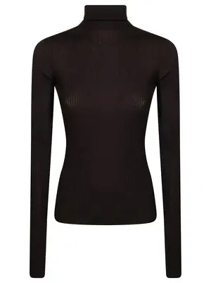 Sportmax Ribbed Mock Neck Sweater