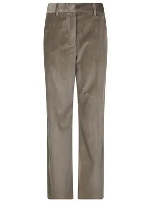 Max Mara Wide-leg Velvet Striped Pants