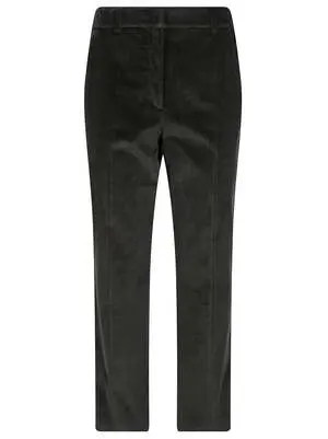 Max Mara Slim Velvet Pants With 1000 Stripe Detail