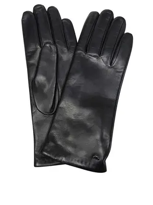 Max Mara Wkasenapeshort Leather Gloves - Nero
