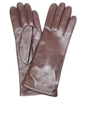 Max Mara Leather Gloves - Marrone