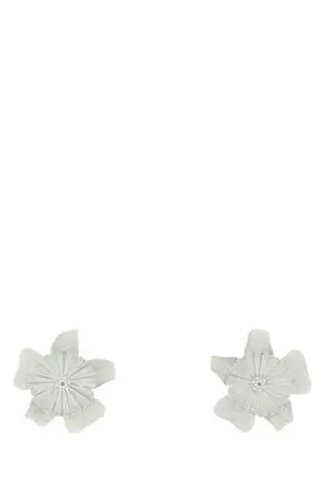 Chloé Mini Bloom Drop Earrings In Metal - White