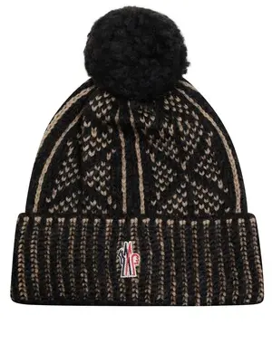 Moncler Monochrome Knit Berretto Beanie - Nero