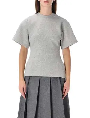 LA PISCINE Boxy Short-sleeve T-shirt - Medium Grey