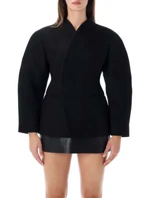LA PISCINE Asymmetric Wrap Tailored Jacket