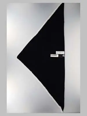 GANNI 100% Wool Scarf - Black
