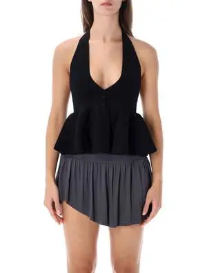 Gimaguas Halter Peplum Top - Nero