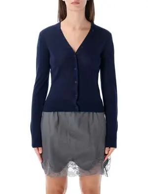 Gimaguas V-neck Button Front Cardigan - Blue