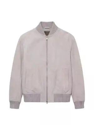 Herno Suede Bomber Jacket - Grey