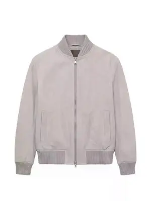 Herno Suede Bomber Jacket - Grey