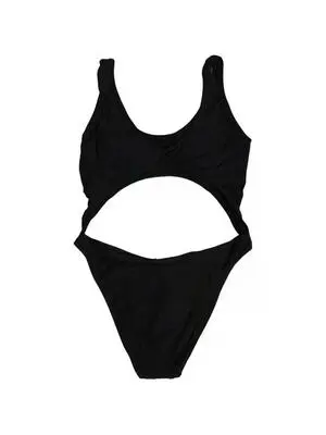 Dolce & Gabbana Cutout Logo-plaque Swimsuit - Black