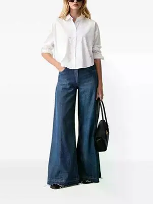 SILVIAN HEACH Wide-leg Raw-cut Jeans - Blue